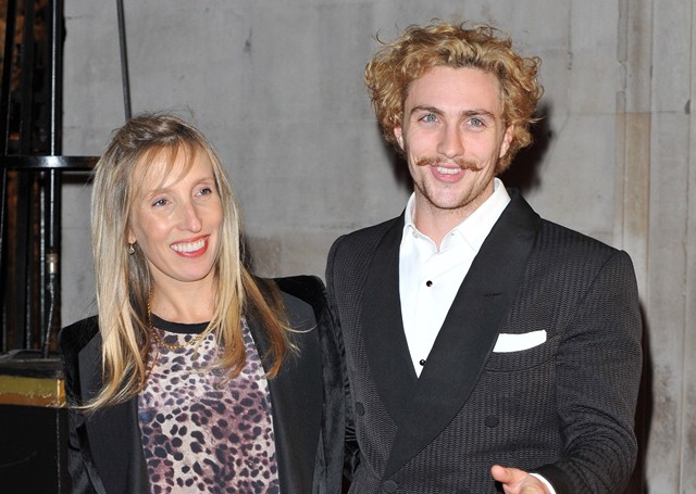 Aaron Johnson Sam Taylor-Wood blonde together at London Film Festival