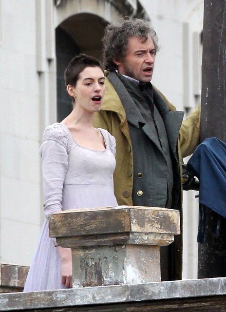 Anne Hathaway on location as Fantine first look