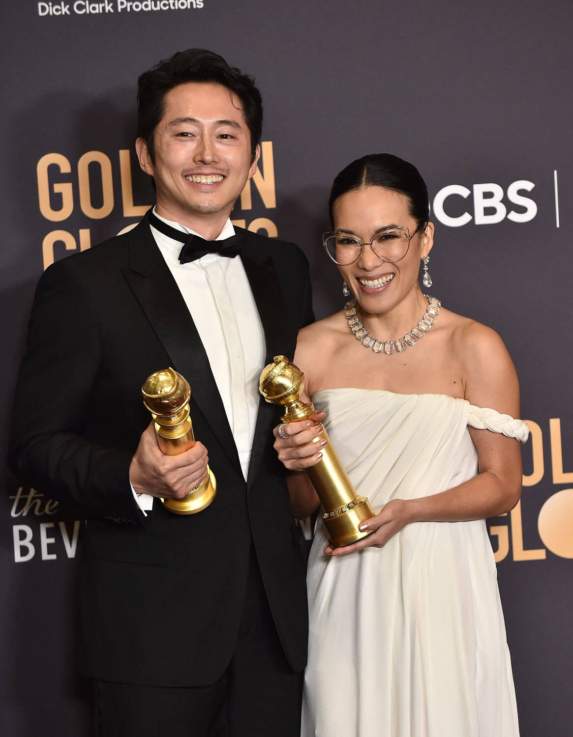 Ali Wong and Steven Yeun seemed surprised but pulled it together at ...