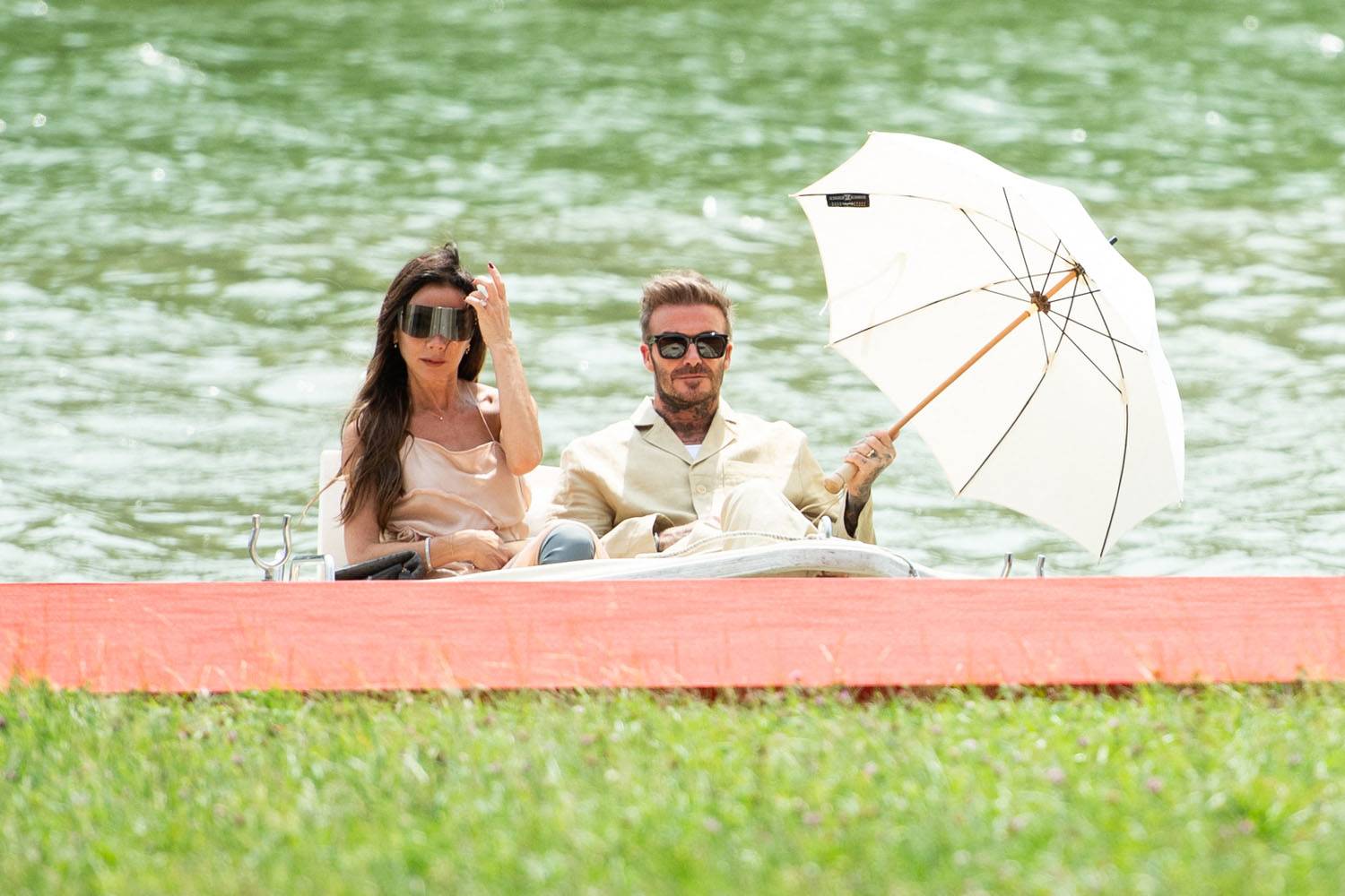David and Victoria Beckham attend the Jacquemus show in Paris ahead of ...