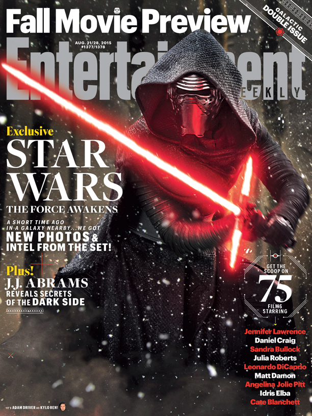 Adam Driver in costume as Star Wars villain on cover of Entertainment ...