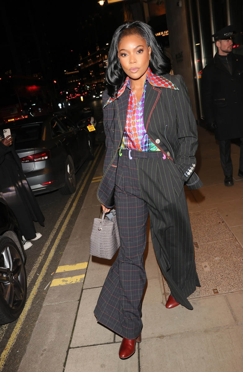 Gabrielle Union was feeling herself in an excellent suit and monochrome red look in London