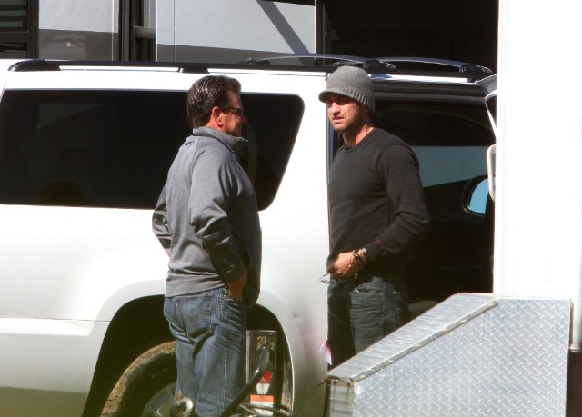 Gerard Butler on the set of Playing the Field in Shreveport Louisiana ...