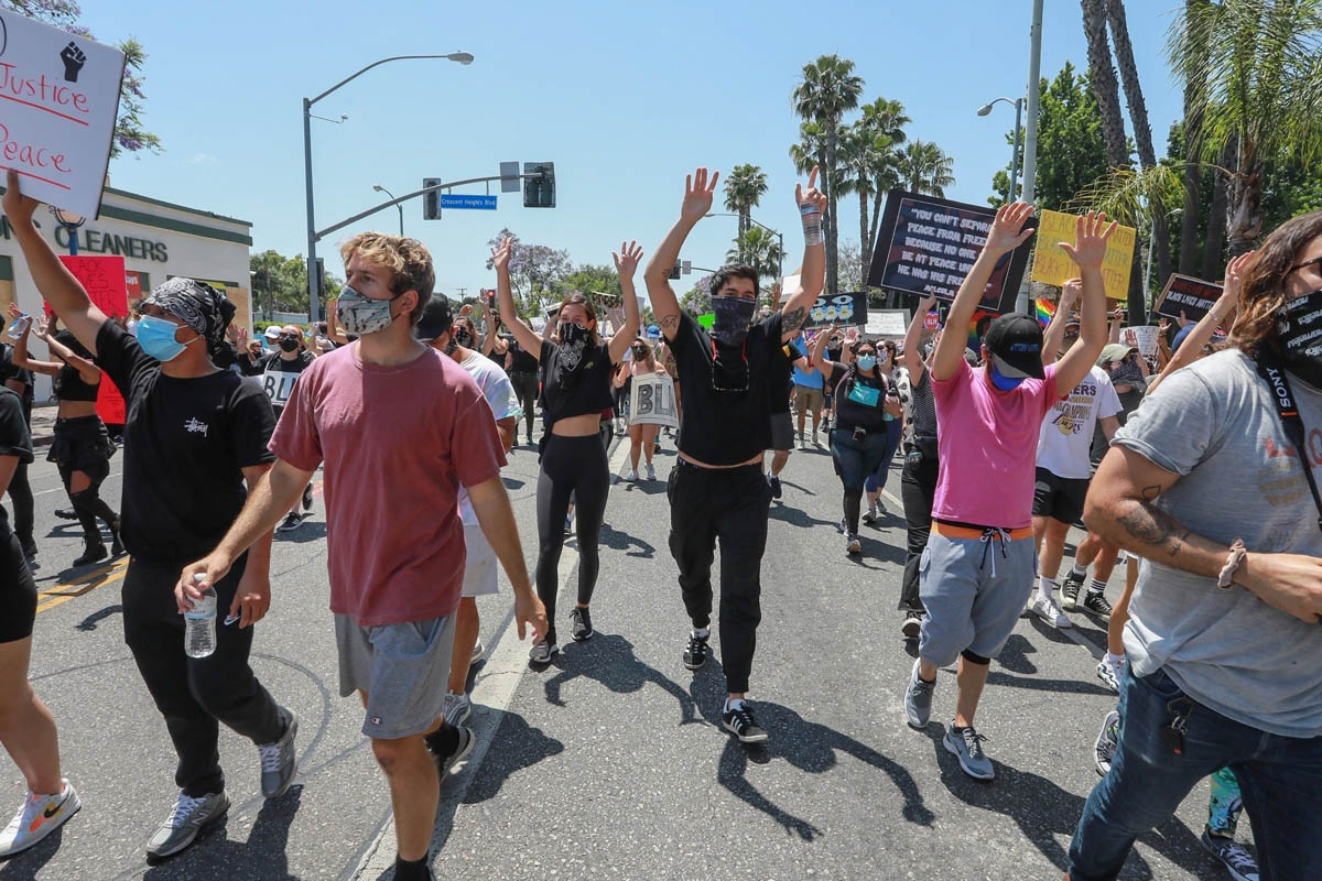 Henry Golding and Liv Lo join the Black Lives Matter protest in LA