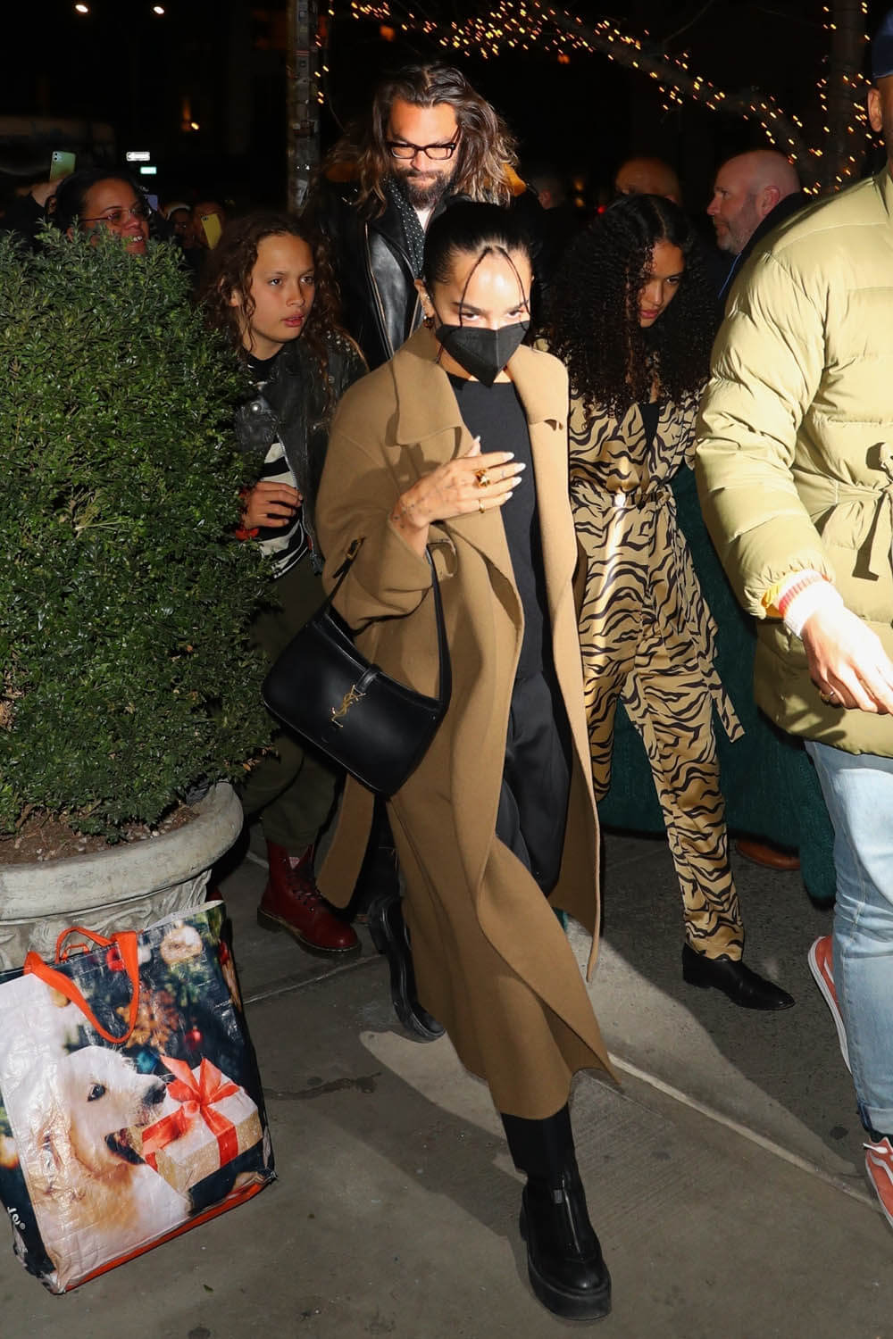 No sign of Lisa Bonet as Team Kravitz in NY to celebrate The Batman