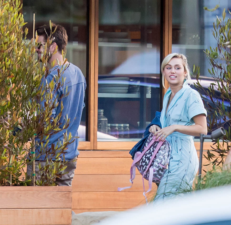 Miley Cyrus and Liam Hemsworth together at Soho House in Malibu on ...