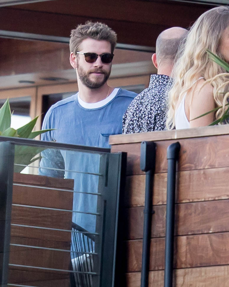 Miley Cyrus and Liam Hemsworth together at Soho House in Malibu on ...
