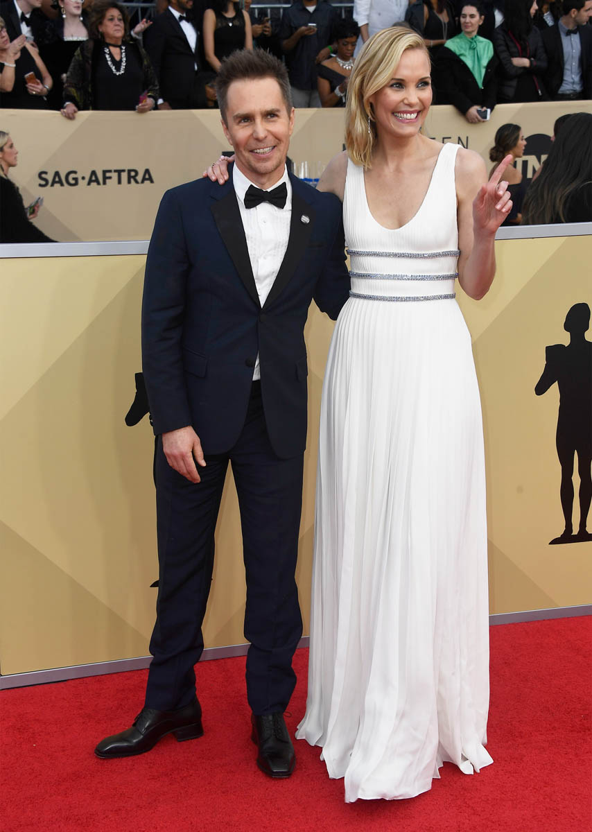 Sam Rockwell and Leslie Bibb at the 2018 SAG Awards