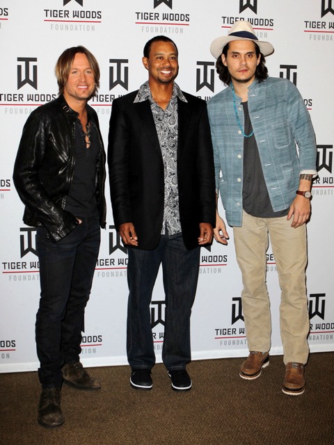 Keith Urban Tiger Woods John Mayer at Tiger Jam in Vegas 2011 02may11