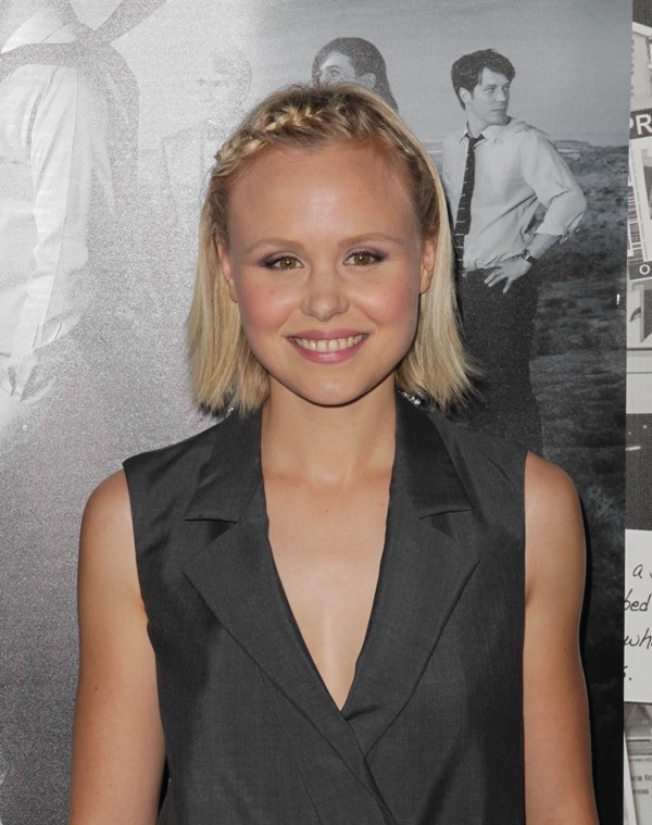 Alison Pill’s open back waistcoat dress at the Season 2 premiere of The ...